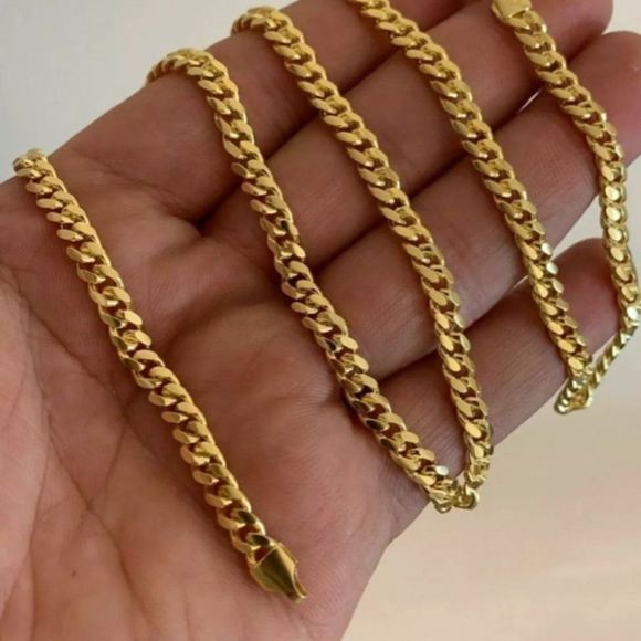 Accessories | Realsolid 925 Gold Miami Cuban Chain All Sizes Available ...